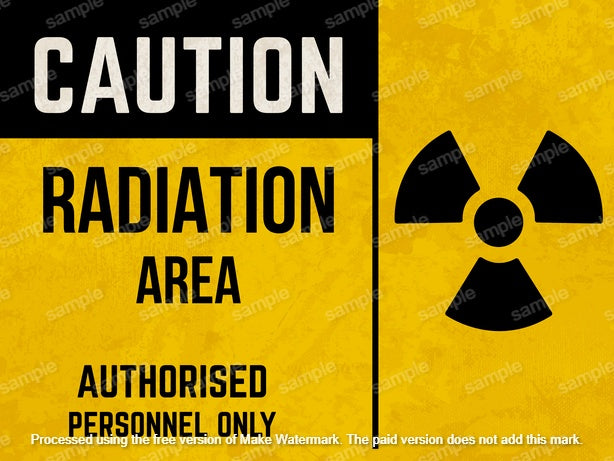 Radiation Area Warning Metal Sign – Caution Hazard Safety Notice 20x30 ...