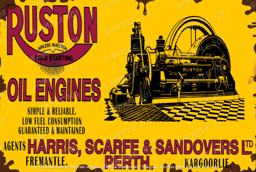 RUSTON Home Rustic Look Vintage 600 x 400 mm Quality Man Cave Sublimat ...