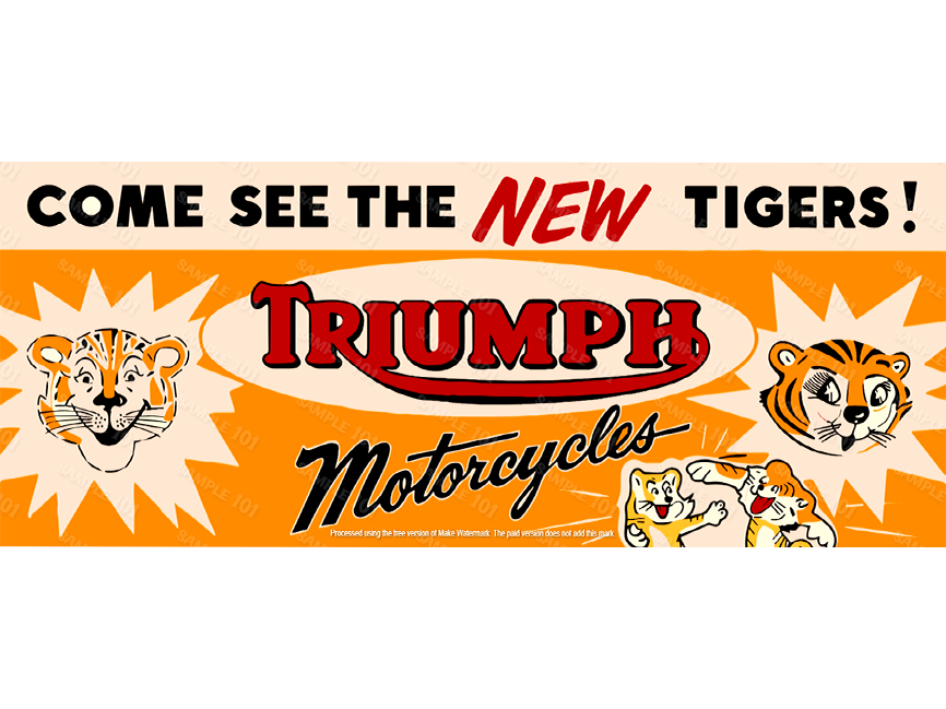 TRIUMPH TIGERS Home 750 x 200 mm Quality Man Cave Sublimated Décor Met