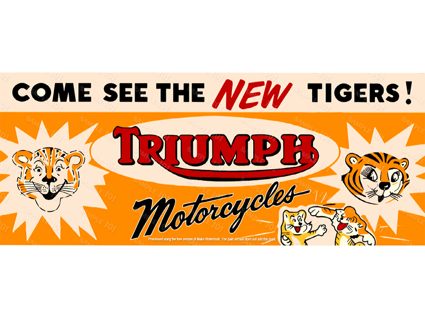 TRIUMPH TIGERS Home 750 x 200 mm Quality Man Cave Sublimated Décor Met ...