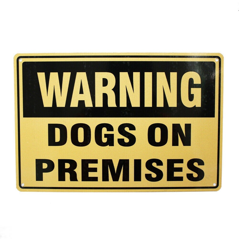 Warning Notice Dogs On Premises Sign 300*200mm Metal Safety Private Pe