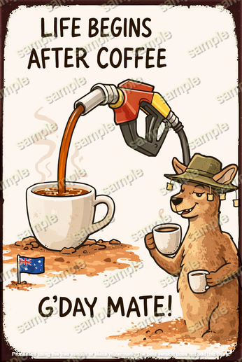 LIFE BEGINS Vintage Retro Look Man Cave Shed Garage Workshop Decor Met