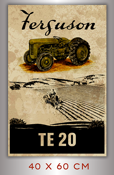 FERGUSON TE20 Vintage Poster 40x60cm Man Cave Shed-Garage Tractor Tin
