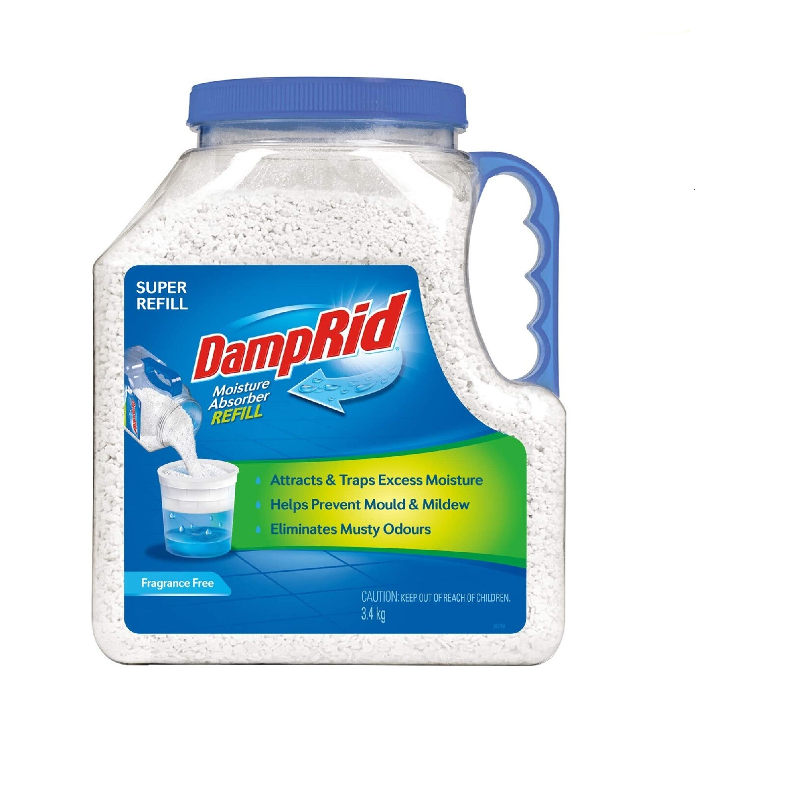Damp Rid Scentless Moisture Absorber 3.4kg Super Refill Bulk Value Pac