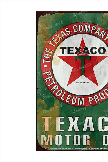 THE TEXACO Vintage Retro Home Wall Shed Garage Poster Décor Bar Wall T ...