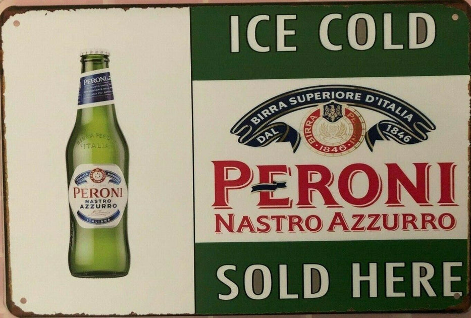 BEER PERONI TIN Garage Rustic Look Vintage Tin Signs Man Cave, Shed an ...