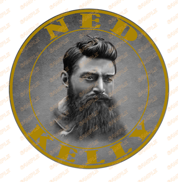 NED KELLY GOLD Retro/ Vintage Round Metal Sign Man Cave, Wall Home Déc ...