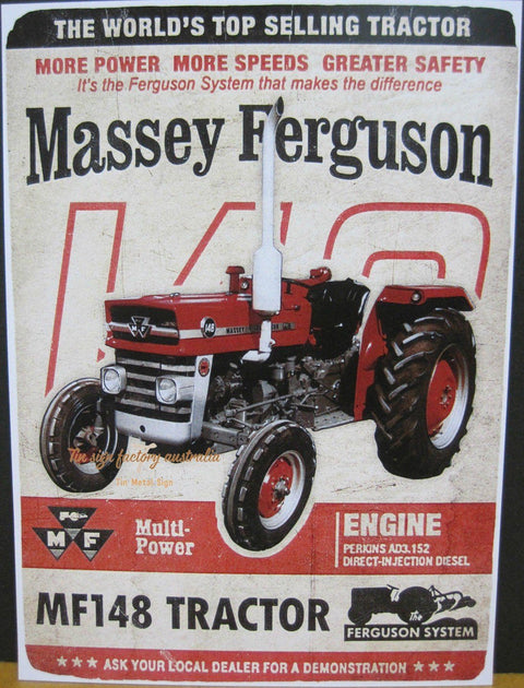 MASSEY FERGUSON Rustic Look Vintage Tin Metal Sign Man Cave, Shed-Gara ...