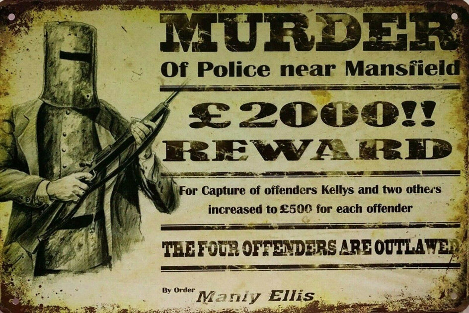 NED KELLY Garage Rustic Look Vintage Tin Signs Man Cave, Shed and Bar ...