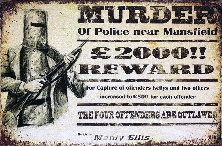 Ned Kelly Memorabilia Rustic Look Vintage Tin Signs Man Cave, Shed and ...