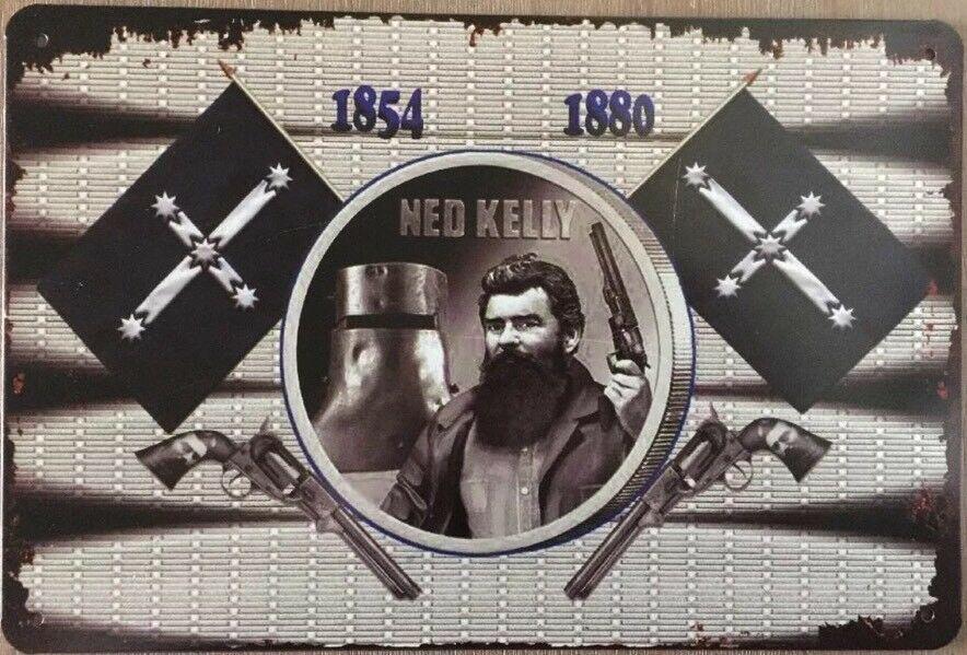Ned Kelly Memorabilia Rustic Look Vintage Metal Tin Signs Man Cave She ...