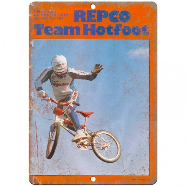 Repco Team Hotfoot Bikes tin metal sign MAN CAVE – Tin Sign Factory ...