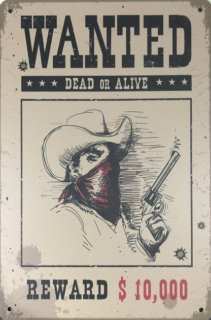 WANTED WARNING Garage Rustic Look Vintage Metal Tin Signs Man Cave,She ...
