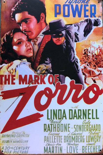 ZORRO Movie Rustic Garage Rustic Metal Tin Signs Man Cave Shed Bar Sig ...
