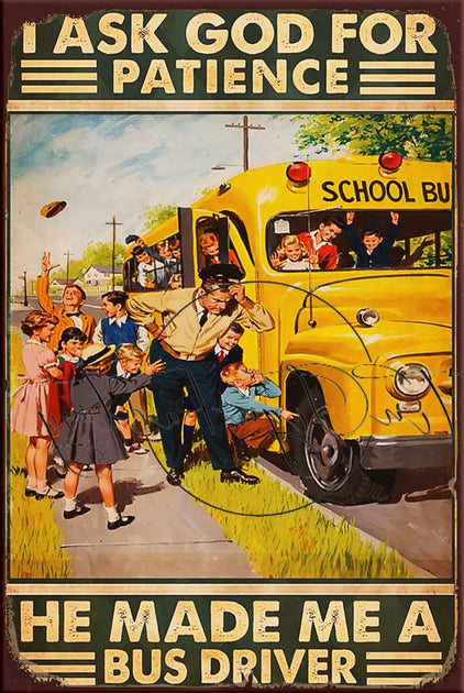 BUS DRIVER Retro/ Vintage Tin Metal Sign Man Cave, Wall Home Décor, Sh ...