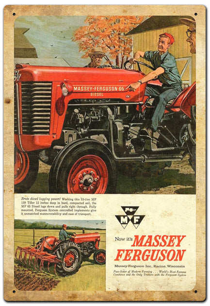 Massey Ferguson 65 Tractor - Retro Tin Sign - 20 x 30 cm – Tin Sign ...